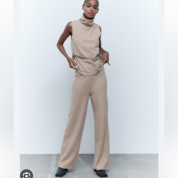 Zara | Sweaters | Nwt Zara Soft Drawstring Top And Basic Soft Pants ...